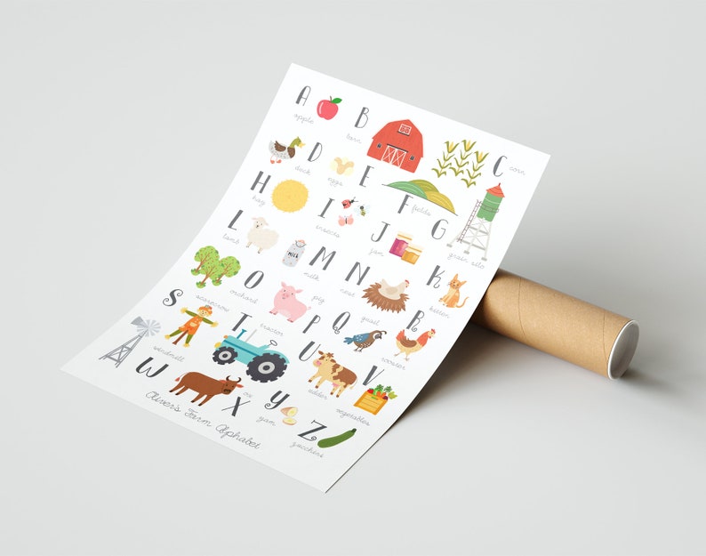 Farm Alphabet Print Personalised Farm ABC ABC Poster - Etsy