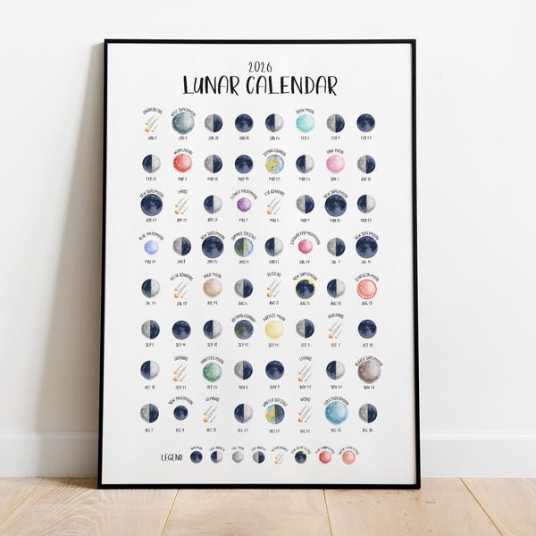 Full Moon 2026 Chart - Etsy UK