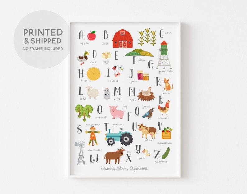 Farm Alphabet Print Personalised Farm ABC ABC Poster - Etsy