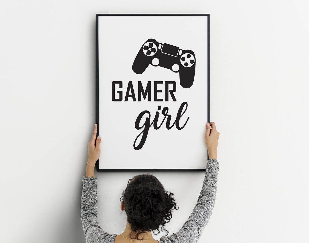 GAMER GIRL Gaming Wall Art Print, Personalised Gaming Poster, Gamer ...