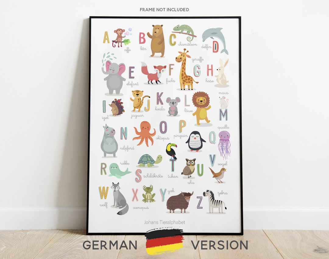 GERMAN Animal Alphabet, Personalised Alphabet, Gender Neutral, ABC ...