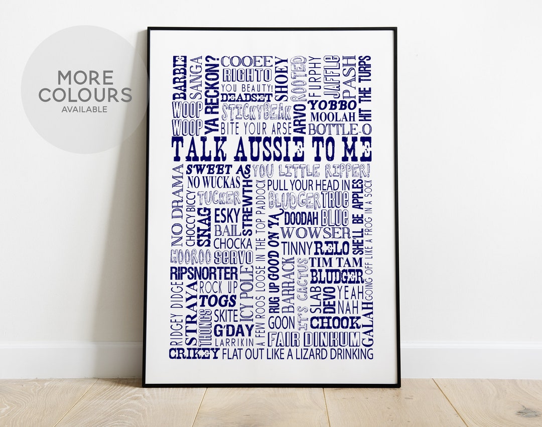AUSTRALIAN Words and Phrases, Aussie Slang Print, Australian Gift Idea ...