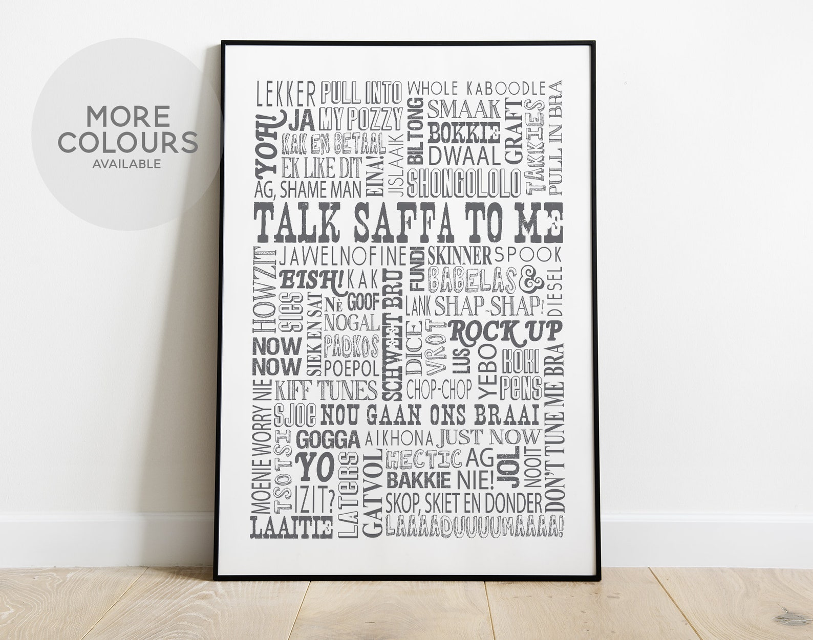 South African Words and Phrases Print, SAFFA Slang Poster, South ...