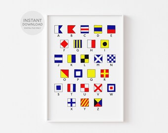Maritime Signal Flags Alphabet Print - Etsy