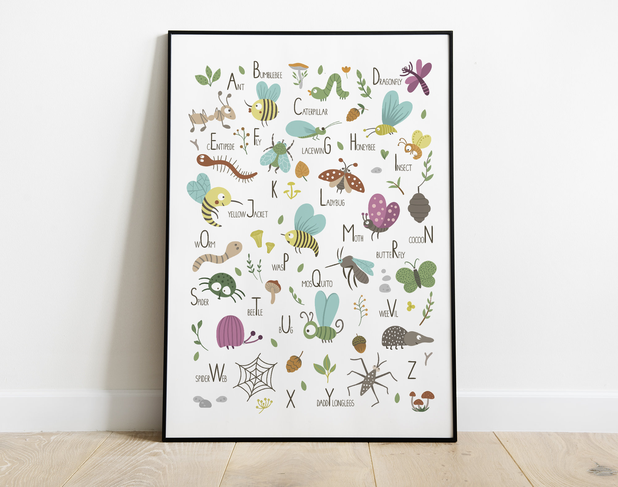 MINI BEAST Alphabet Insect Alphabet Print ABC Poster - Etsy