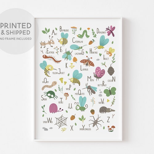 Alphabet Poster Printable Kids Wall Art Bug Alphabet Digital - Etsy