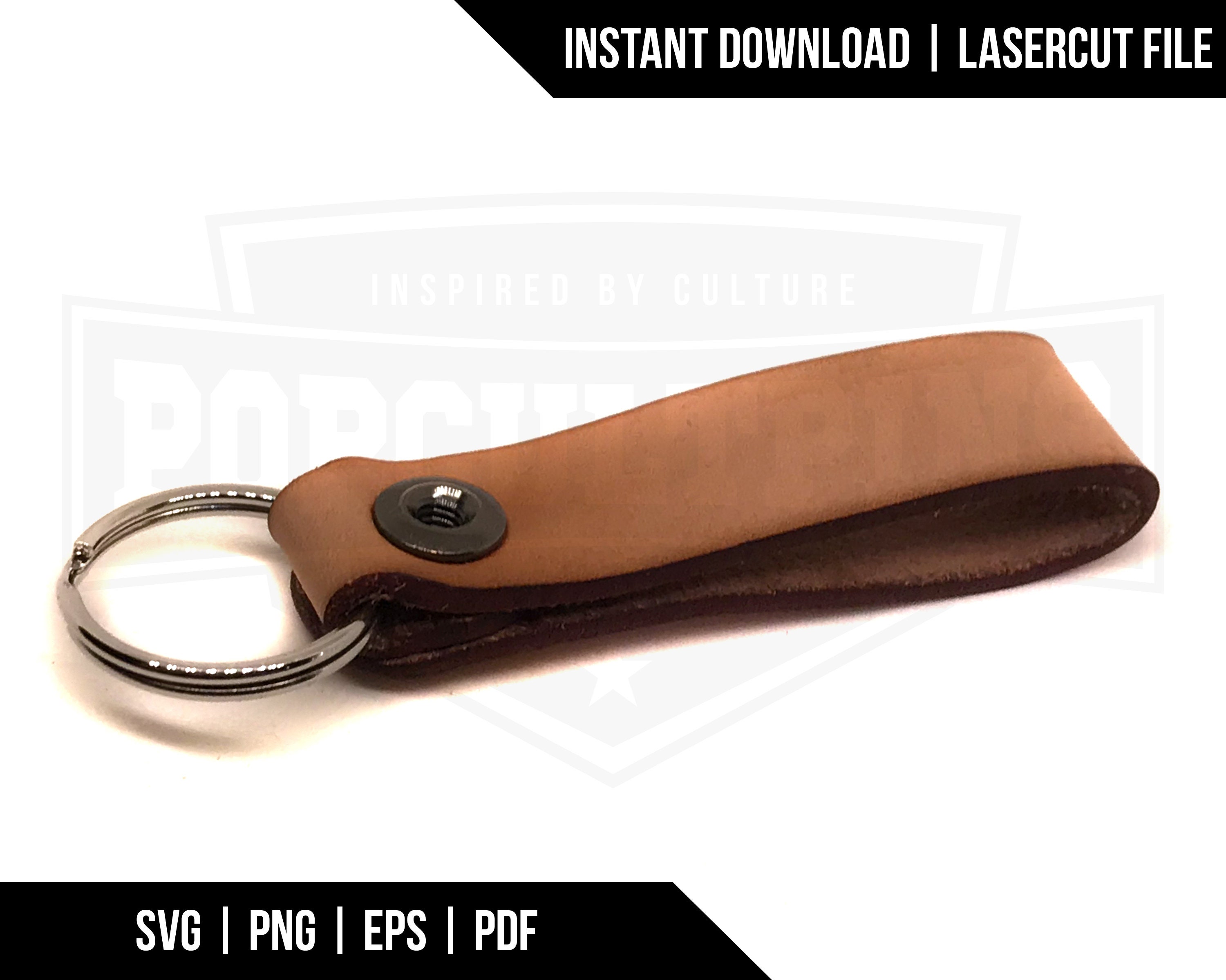 Leather Key Fob - Digital Download - Glowforge Laser Cutter File - Etsy