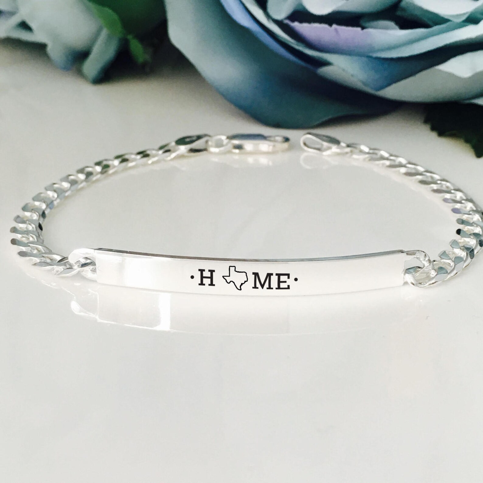 Home State Pride Personalized Bracelet / 925 Sterling Silver - Etsy