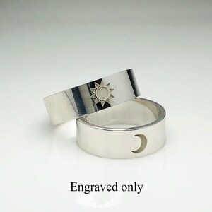 Sun and Moon Silver Band Ring/ Wedding Anniversarysold - Etsy