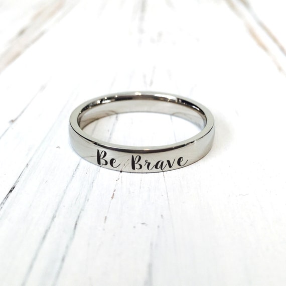 Be Brave Ring/ Personalize Initials Band 4mm et 6mm | Etsy