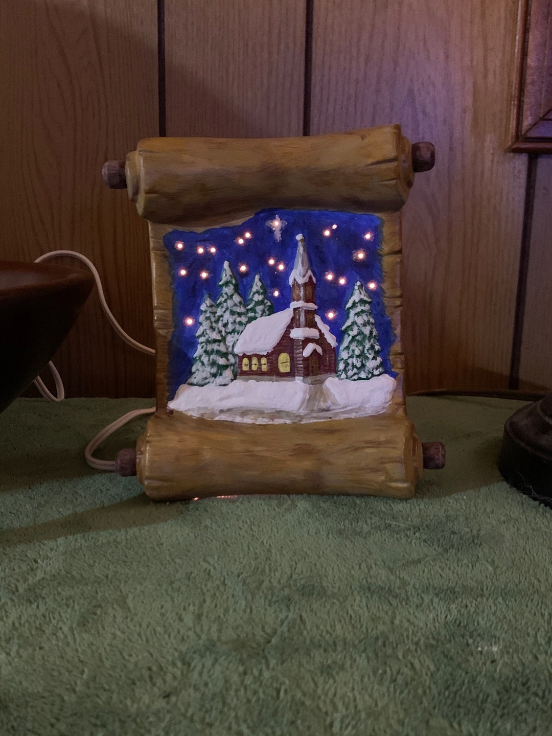 Silent Night Scroll Ceramic Nightlight - Etsy