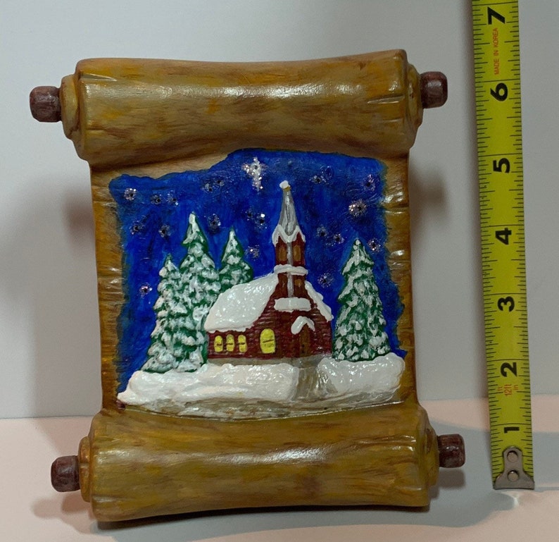 Silent Night Scroll Ceramic Nightlight - Etsy