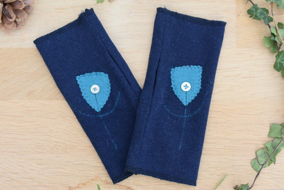 Women's Mittens Wool Mittens Cotton Viscose Duck Blue - Etsy