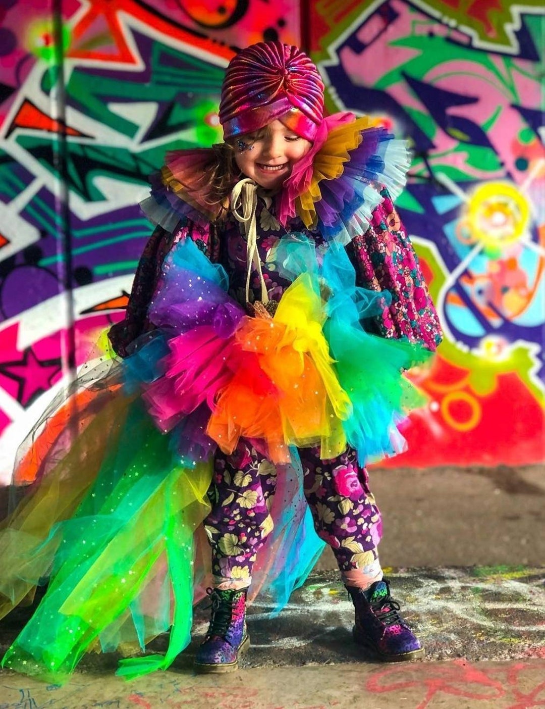 Rainbow Sparkle High Low Tutu, Bright Rainbow Tutu, Multicoloured Tutu ...
