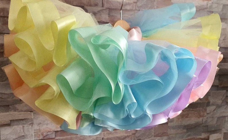 Pastel Rainbow Ribbon Edge Tutu, 1st Birthday,rainbow Baby, Baby Girls ...