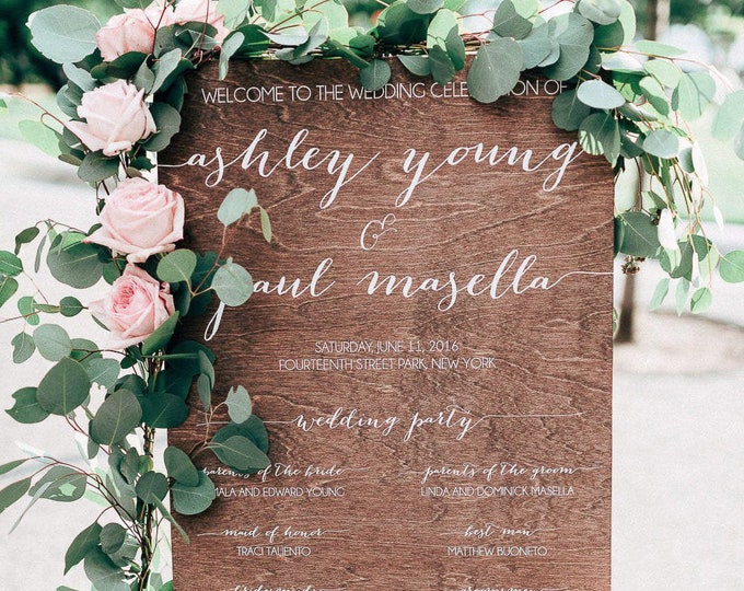 DIY Wedding Decor / Alternative Wedding Program Sign / Bridal Party ...
