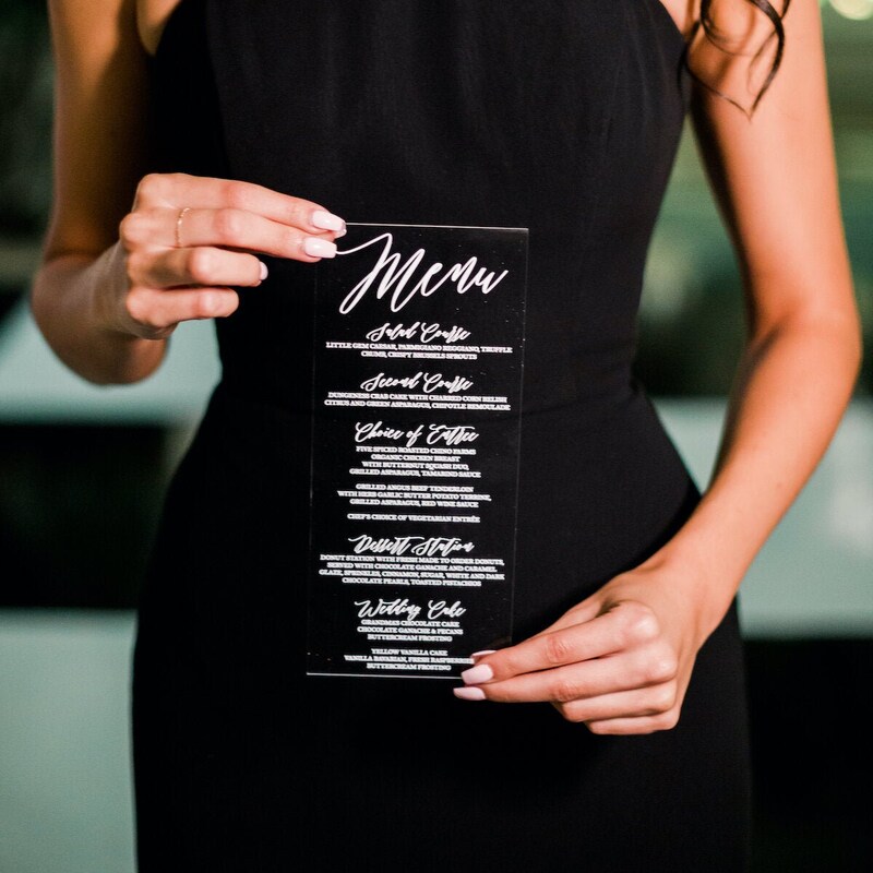 Clear Menu Cards - Etsy