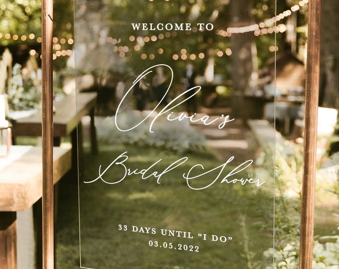 Acrylic Bridal Shower Welcome Sign Wedding Sign Acrylic Sign Welcome to ...