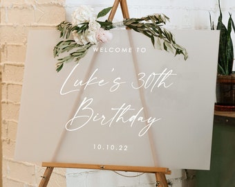 Acrylic Birthday Sign, Hanging Modern Birthday Sign, Modern Birthday ...