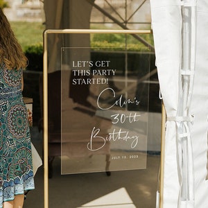 Acrylic Birthday Sign, Hanging Modern Birthday Sign, Modern Birthday ...