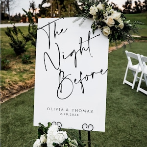 Rehearsal Dinner Sign, the Night Before Sign, Acrylic Wedding Welcome ...