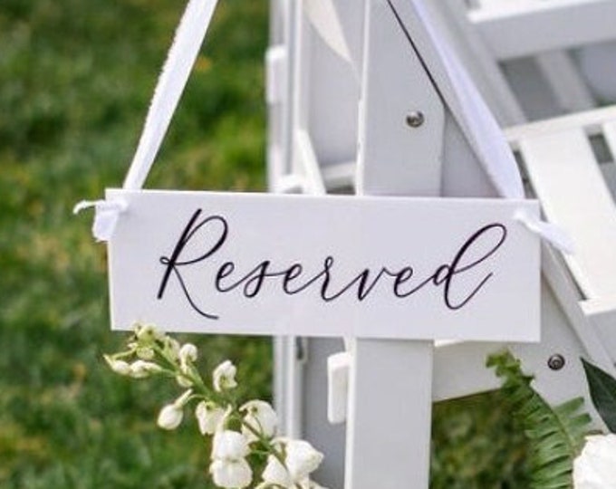 Acrylic Hanging Reserved Sign | Hand Lettered Acrylic Sign - Etsy