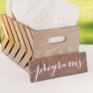 Programs Sign - Wooden Wedding Signs - Wood -nc - Etsy