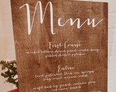 Wedding Menu Sign Wedding Dinner Menu Menu Board Wood Menu - Etsy