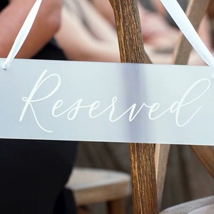 Acrylic Reserved Sign, Wedding Aisle and Row Sign for Weddings ...
