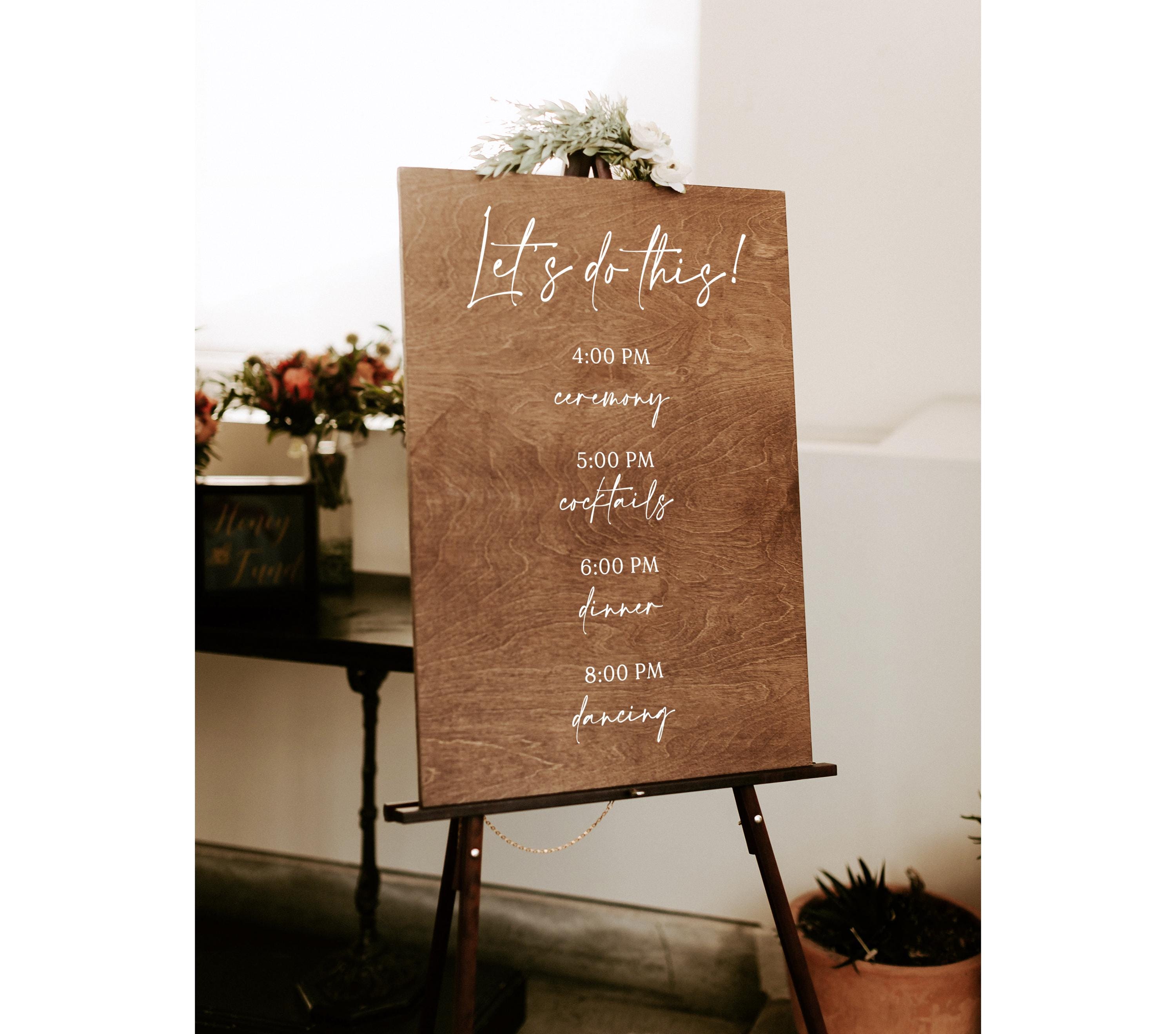 Wedding Schedule Sign, Wood Wedding Timeline Sign, Wedding Order of ...