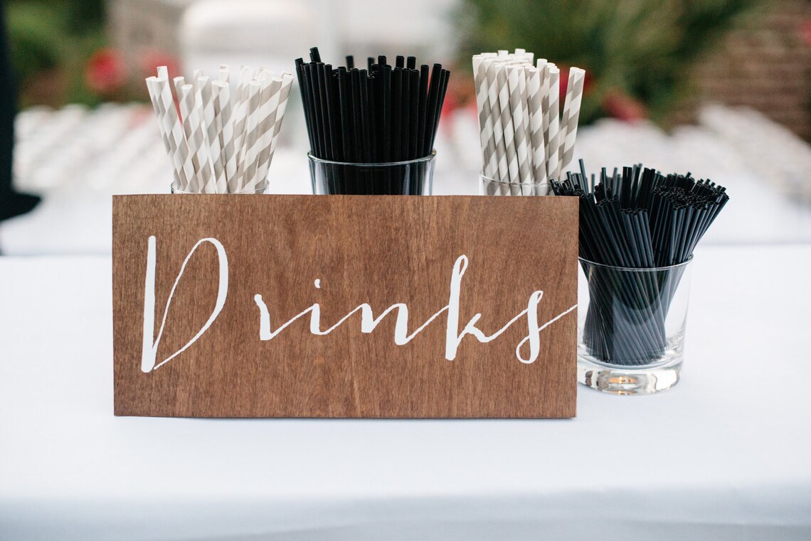 Drinks Sign, Bar Sign, Cocktail Sign, Beverage Sign, Wood Sign, Wood ...