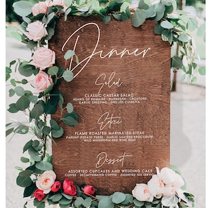 Wedding Menu Sign, Wedding Dinner Menu, Menu Board, Wood Menu Sign ...