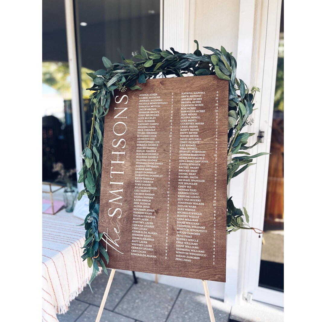Seating Chart Sign, Table Seating Chart, Wood Wedding Sign, Wedding ...