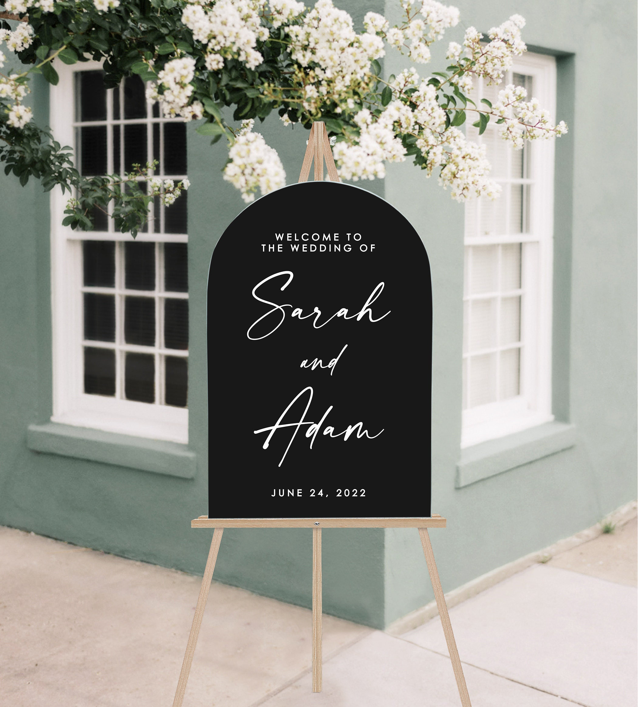 Wedding Welcome Sign Modern Wedding Sign Arched Acrylic - Etsy