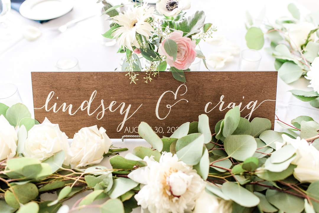 Wedding Name and Date Sign, Wedding Ceremony Sign, Wedding Welcome Sign ...