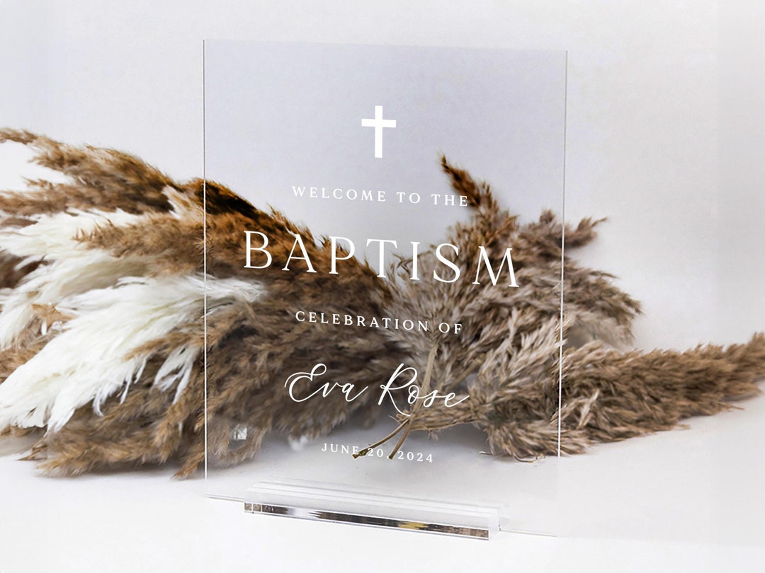 Baptism Sign, Acrylic Baptism Sign, Baptism Signs, Christening Sign ...