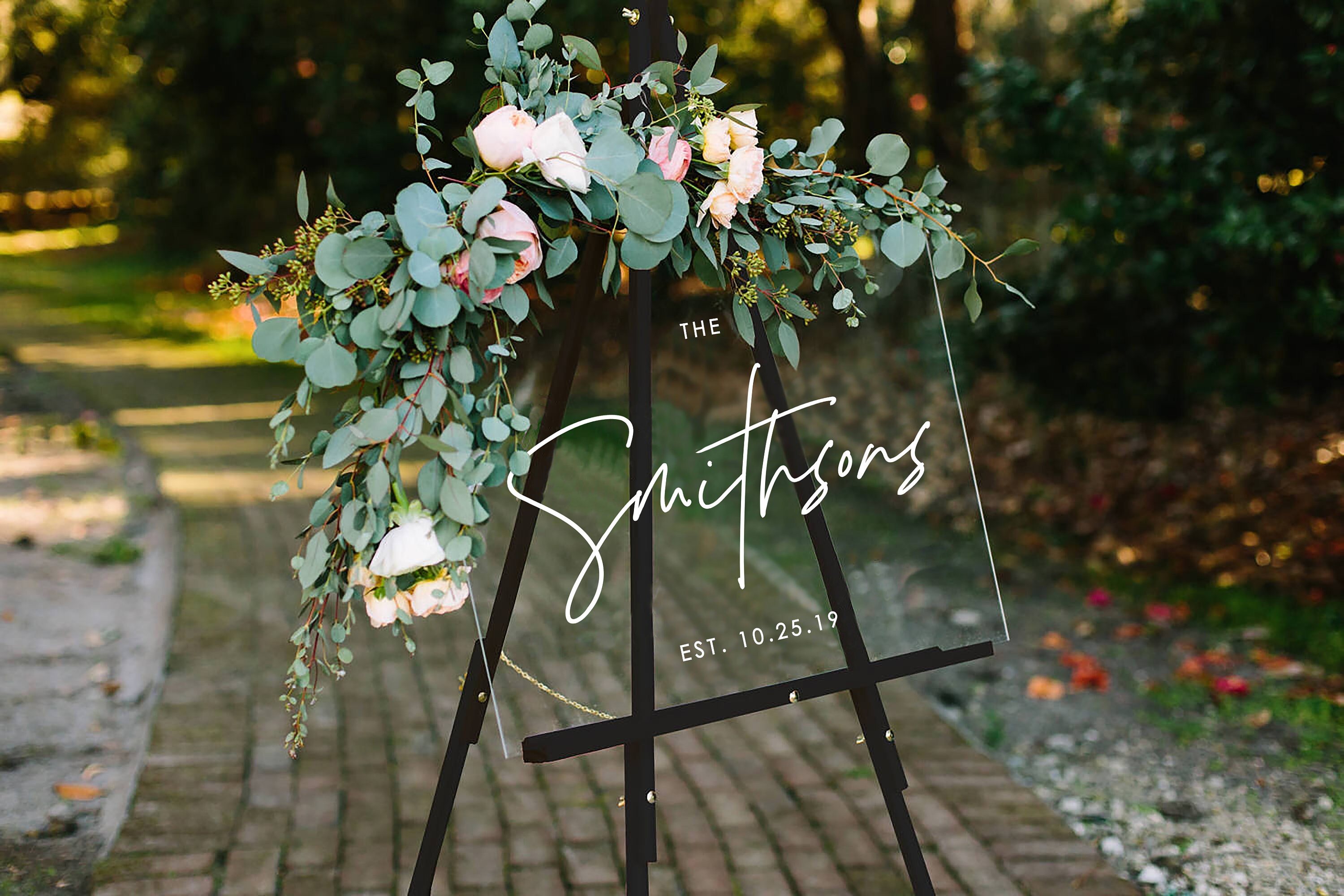 Wedding Welcome Sign Wedding Signs Last Name Modern Acrylic - Etsy
