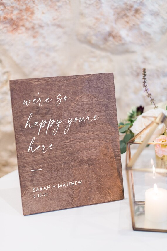 Wedding Welcome Sign We're so Happy You're Here - Etsy