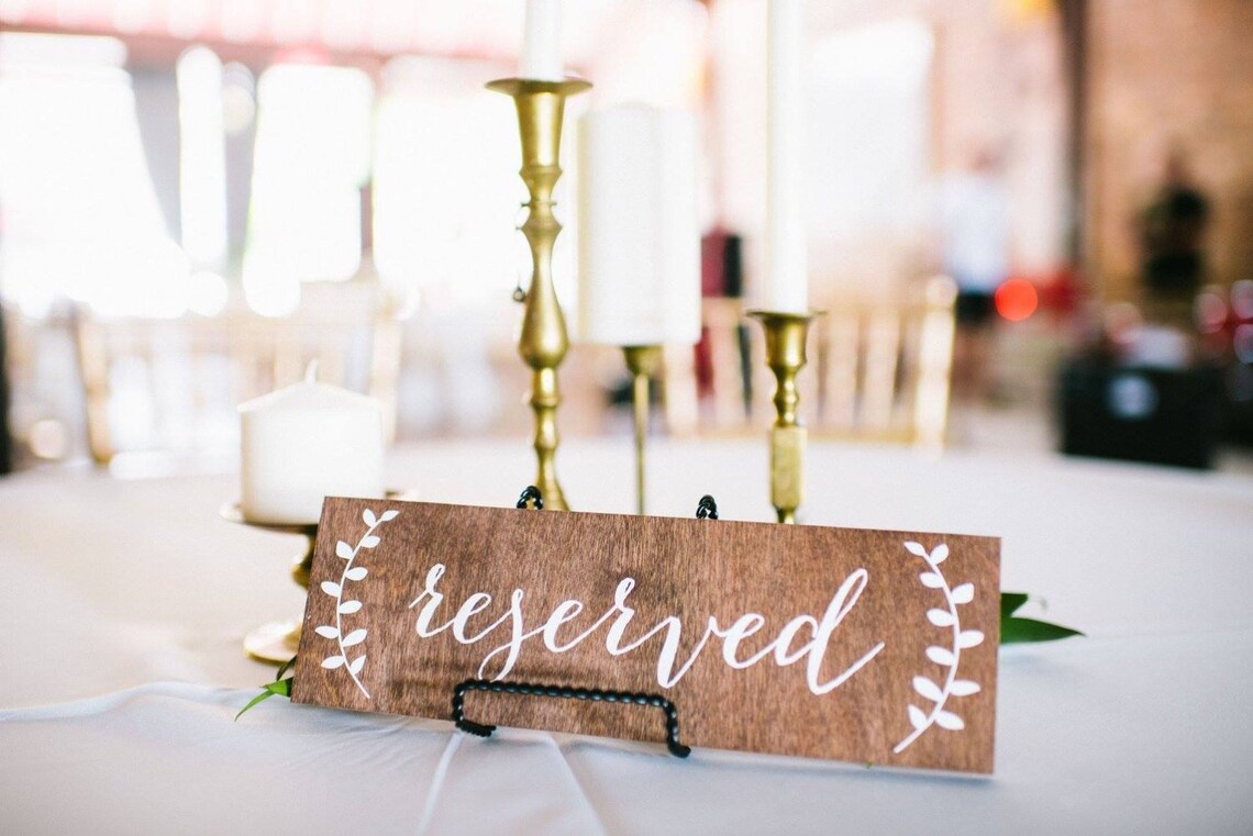 Reserved Sign Wedding Reserved Sign Reserved Wedding Sign - Etsy