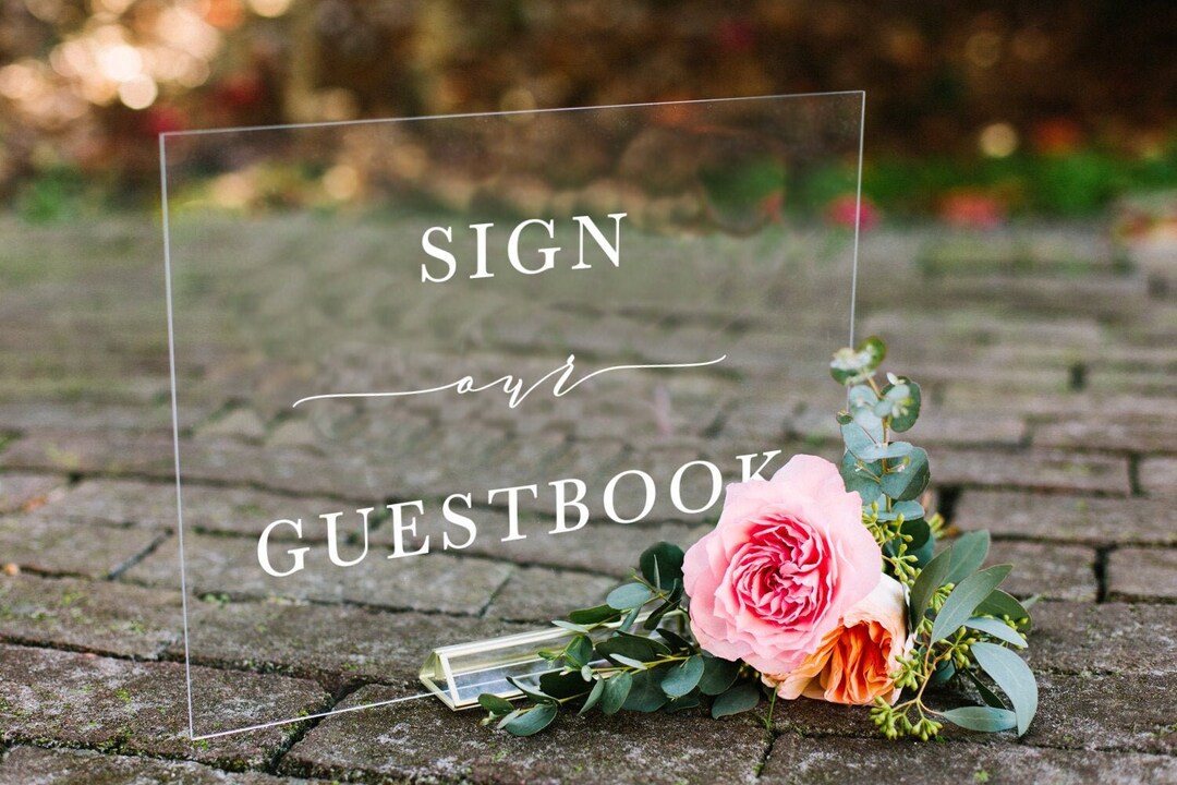 Guestbook Sign, Modern Acrylic Guest Book Sign, Wedding Guestbook Sign ...
