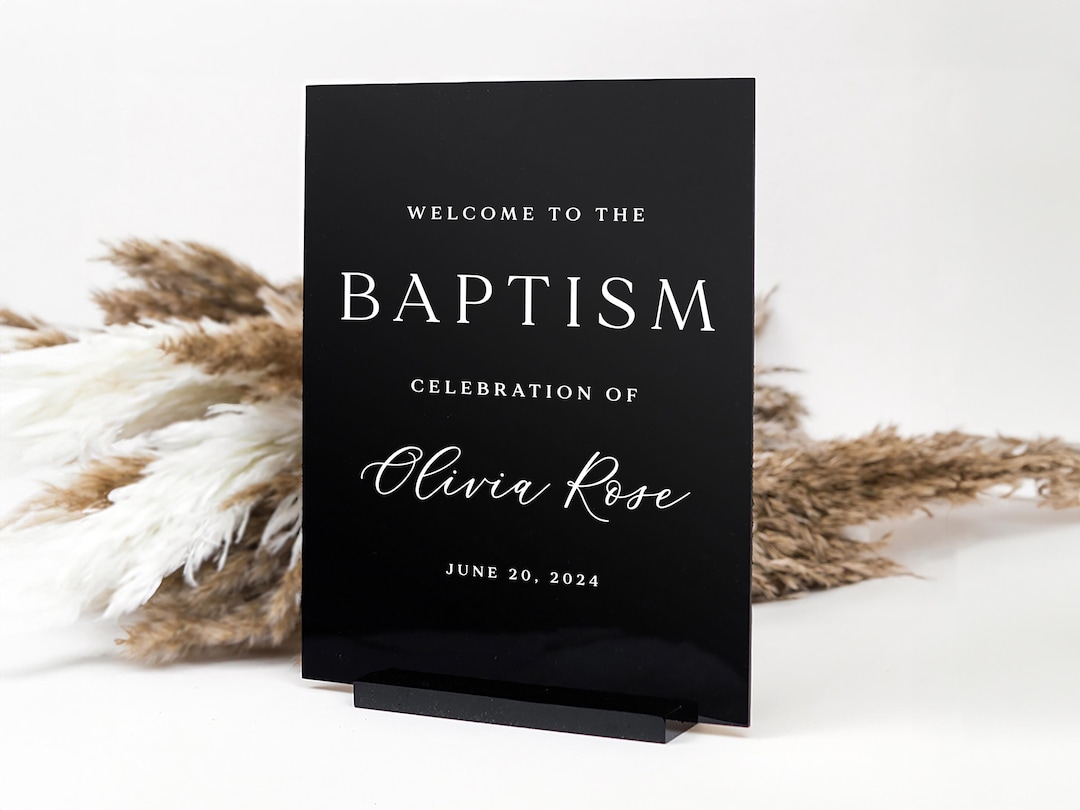 Baptism Sign, Acrylic Baptism Sign, Baptism Signs, Christening Sign ...