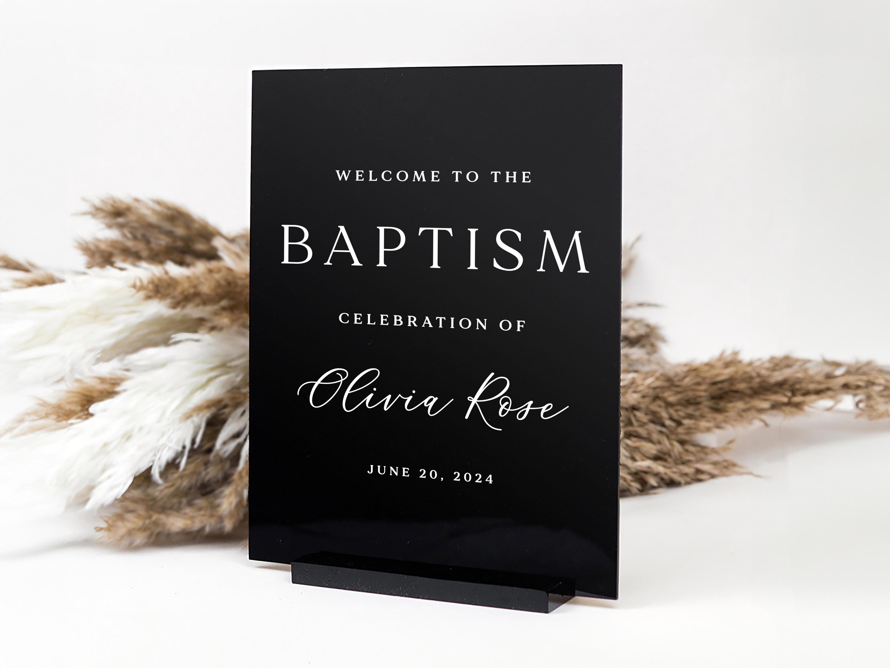 Baptism Sign, Acrylic Baptism Sign, Baptism Signs, Christening Sign ...