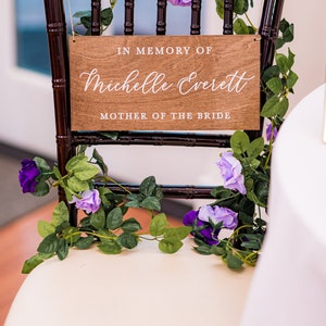 In Memory Sign, Memory Chair Sign for Loved One, in Memory Wedding Sign ...