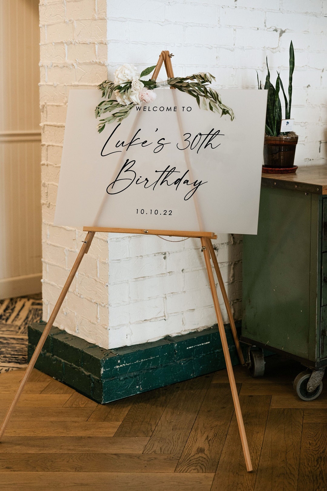 Acrylic Birthday Sign, Hanging Modern Birthday Sign, Modern Birthday ...