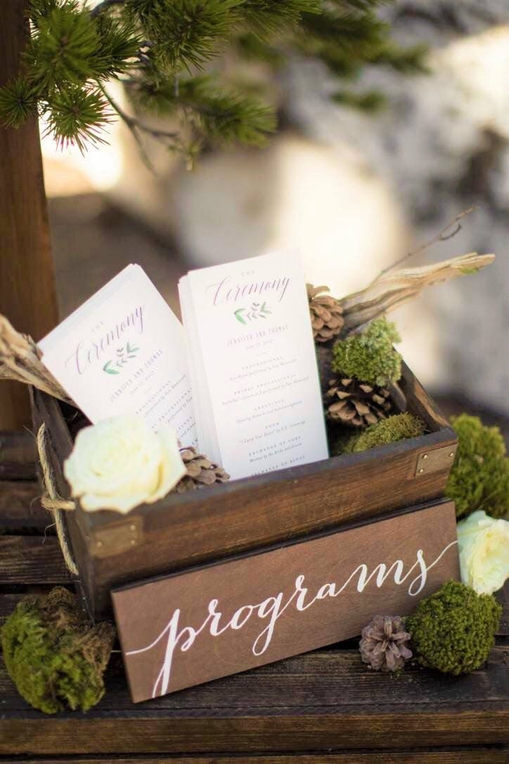 Programs Sign - Wooden Wedding Signs - Wood -nc - Etsy