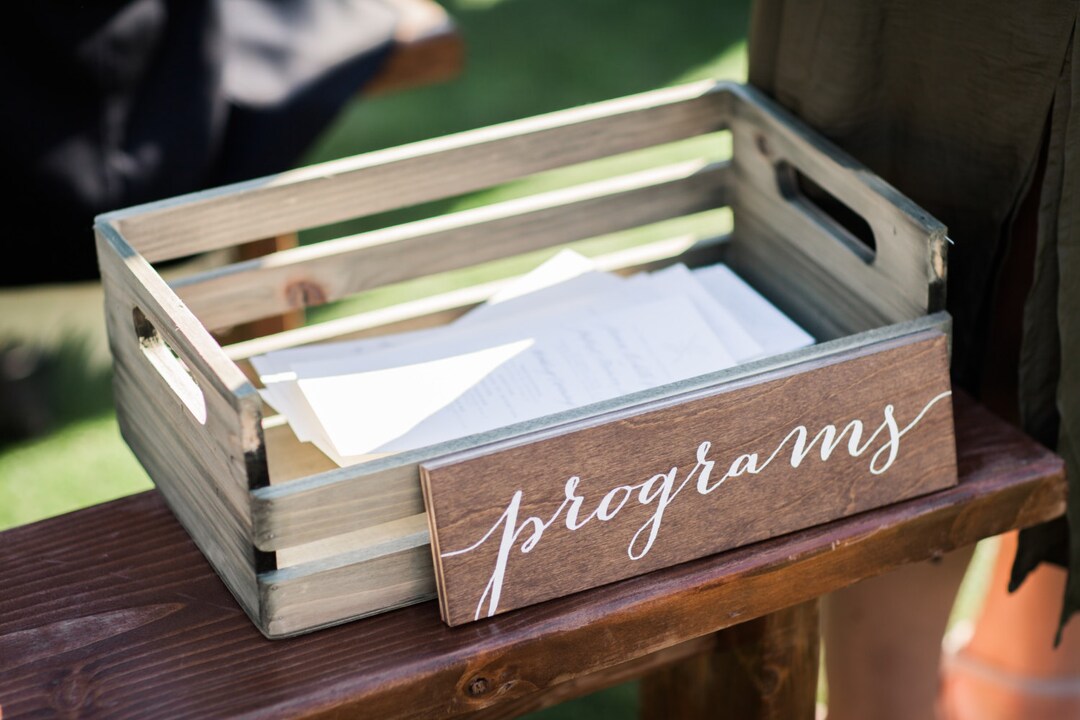 Programs Sign - Wooden Wedding Signs - Wood -nc - Etsy