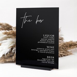 Bar Menu Sign, Acrylic Wedding Bar Menu, Signature Drink Sign, Wedding ...