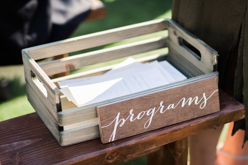 Programs Sign Wooden Wedding Signs Wood nc - Etsy