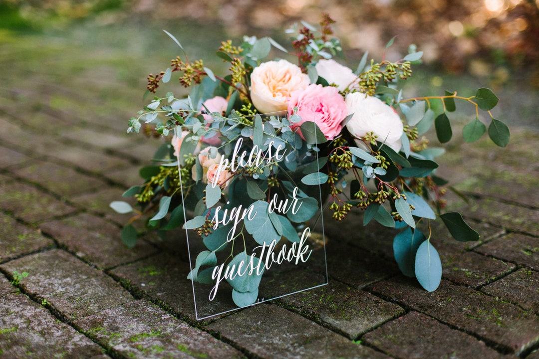 Guestbook Sign, Modern Acrylic Guest Book Sign, Wedding Guestbook Sign ...