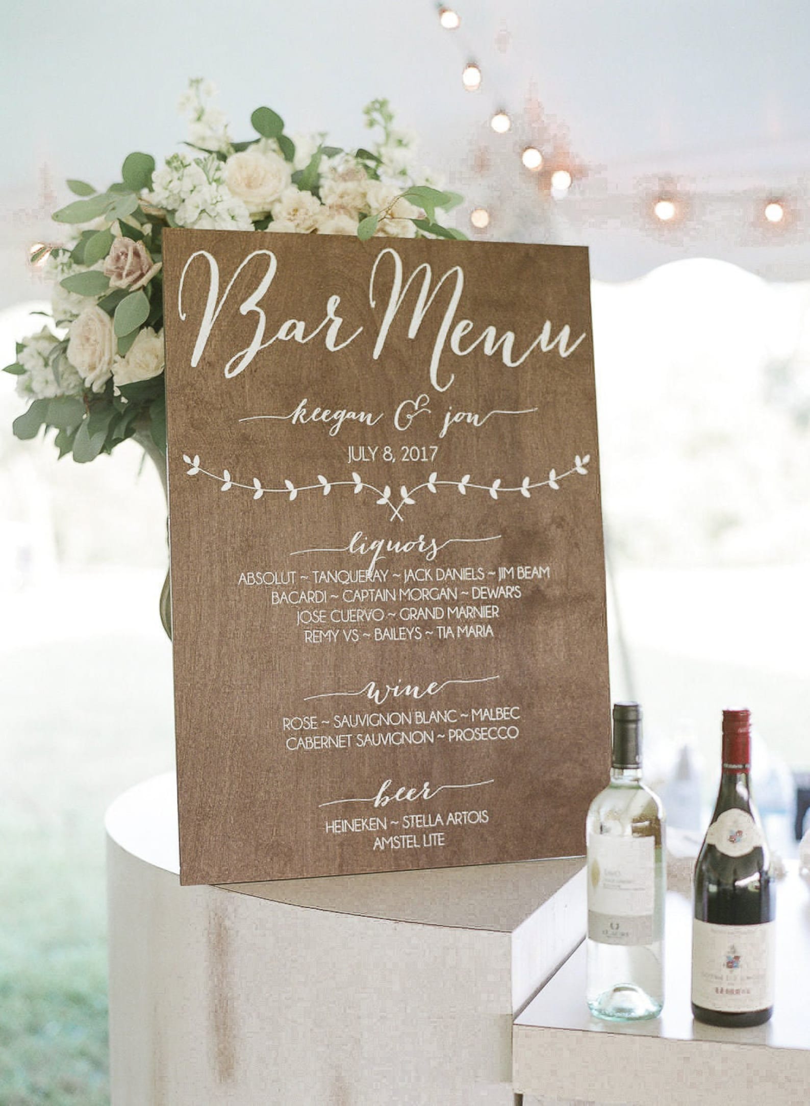 Bar Menu Sign Wedding Bar Menu Wedding Menu Sign Bar Menu | Etsy